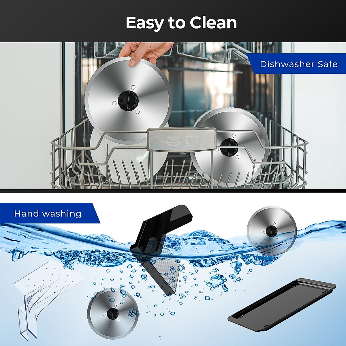 OSTBA Die-Cast Electric Meat Slicer Machine, 0-23mm Adjustable Thickness, Two 6.7” Removable Stainless Steel Blades, Intermittent Switch, 160W Deli Food Slicer with Food Tray for Meat Cheese Bread