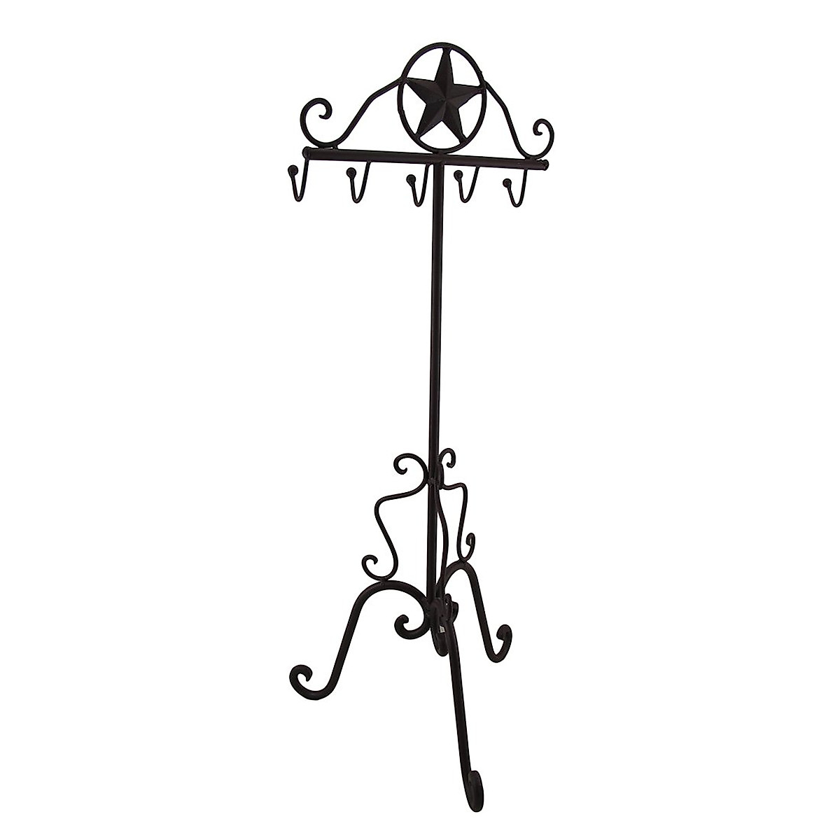 CYOIDAI Rustic Brown Western Star Metal Fireplace Screen and 5 Piece Tool Set