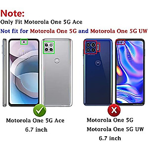for Motorola One 5G Ace Phone Case, Moto One 5G Ace Case with HD Screen Protector, [Military Grade 16ft. Drop Tested] Ring Shockproof Protective Phone Case for Motorola One 5G UW Ace,Blue