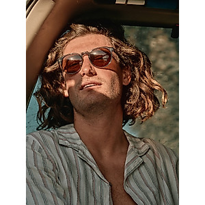 RAEN Ð Remmy Ð Unisex Retro Round Sunglasses UV Protection - Ghost/Vibrant Brown Polarized Lens (Size 52 MM)