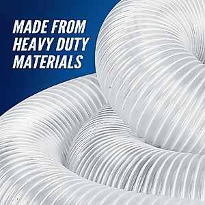 AISIMEE Heavy PVC 4" x 50' Dust Collection Hose,Flexible Clear Debris and Fume Collection Hose with Stainless Steel Hose Clamps for Dust Collectors with 4" Ports, Ideal for Shop Vacuums