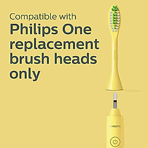 Philips One by Sonicare Battery Toothbrush, Mango Yellow, HY1100/02