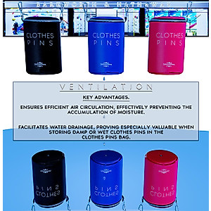 The Barkworth & Hathaway Collection Clothes Pins for Clothes Holder Outdoor Zip Top Caddy (W/Shoulder Strap) | Ideal for Washing Clothesline & Drying Racks (Pink Zip Top Clothespins Bag)