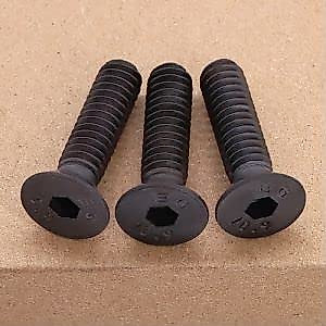 M6-1.0 x 20mm (30 PCS) Countersunk Head Socket Cap Screws, Black Oxide Finish, 10.9 Grade Alloy Steel, Full Thread, Coarse Thread, DIN 7991