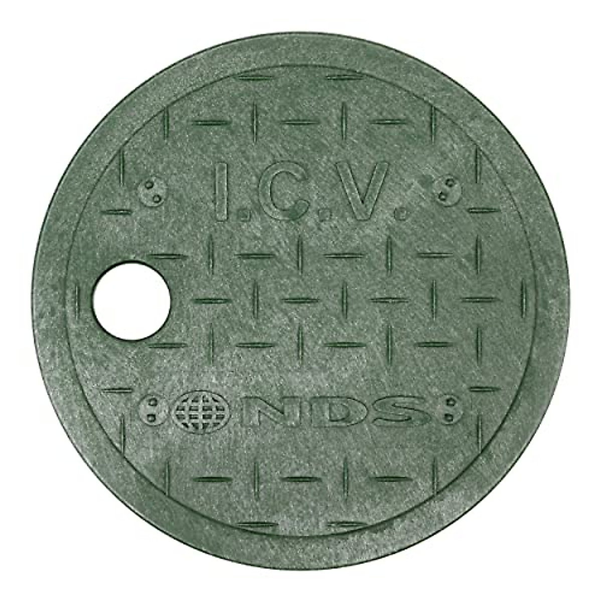 NDS 107BC 6 in. Valve Box and Cover, 9 in. Height, ICV Lettering, Black Box, Green Overlapping Cover, Black/Green