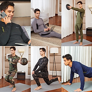 romision Thermal Underwear for Men 2 Pack Sets, Soft Long Johns Warm Base Layer Top and Bottom with Fleece Lined for Cold Winter