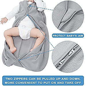 BSTOPPT Micro-Fleece Baby Sleep Sack 12-18 Months All Season Baby Sleeping Bag 2-Way Zipper Toddler Wearable Blankets 2Pack Warm Soft Plush