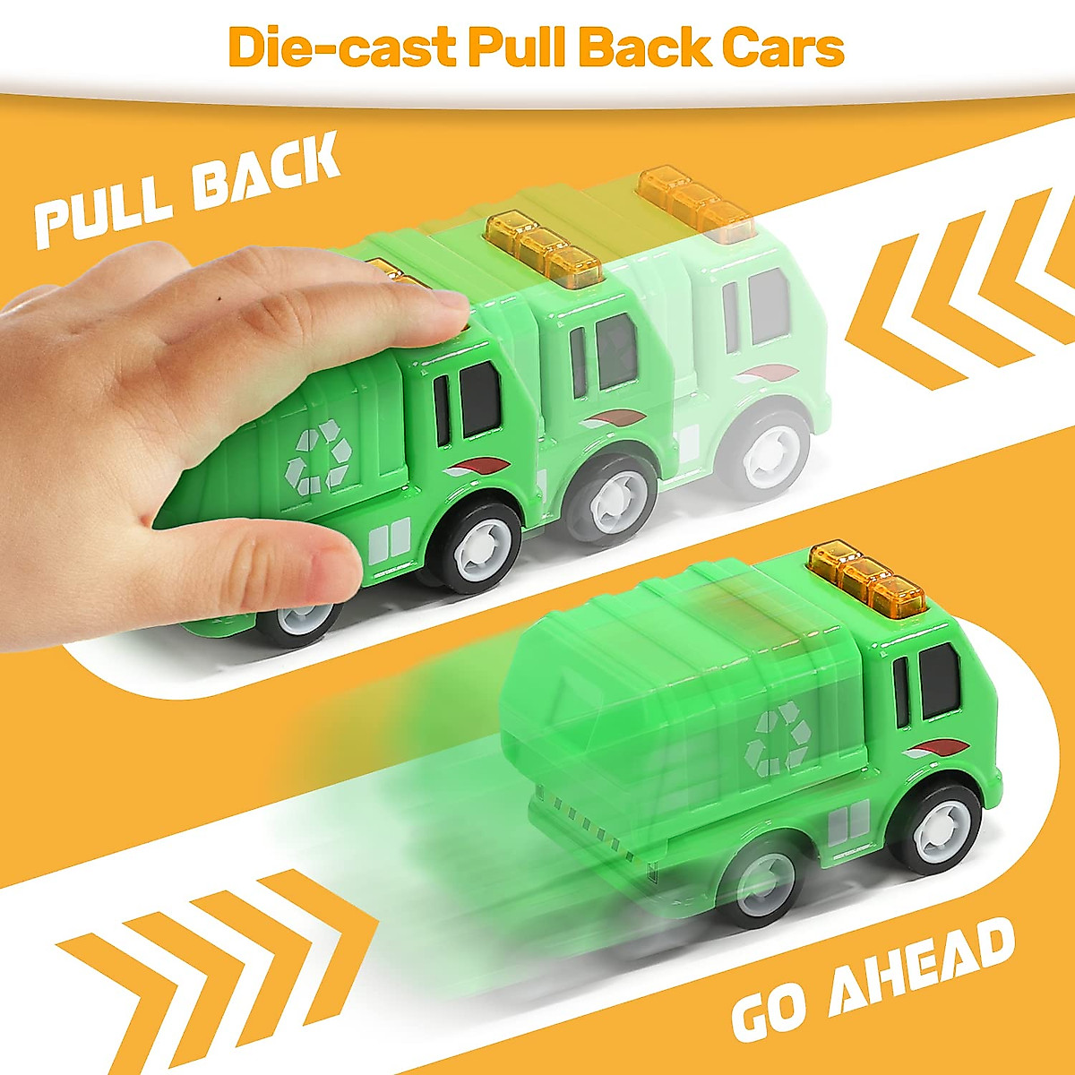 Car Toys with Play Mat, Toy Cars for Boys,Car Toys for Toddlers,Pull Back Cars Include Construction Vehicles, Fire Vehicles, etc.10 Road Signs 4 Dolls,Vehicle Toy Set for Kids.