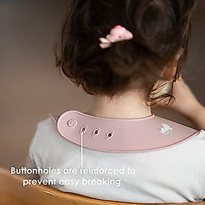 ROCCED Baby Silicone Bibs 2 Sets Baby Bibs with Food Catcher for Girls Boys Toddlers BPA Free Waterproof Soft Durable Adjustable Silicone Bibs for Babies-Shifting Sand/Pale Mauve