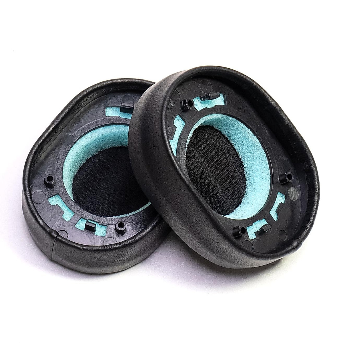 Voarmaks Ear Pads Replacement Foam Cushion Compatible with KEF M400 M500 with Soft Skin Protein Leather Memory Foam Inner Padding, Black, 1 Pair (Left & Right) with Easy Mounting Base