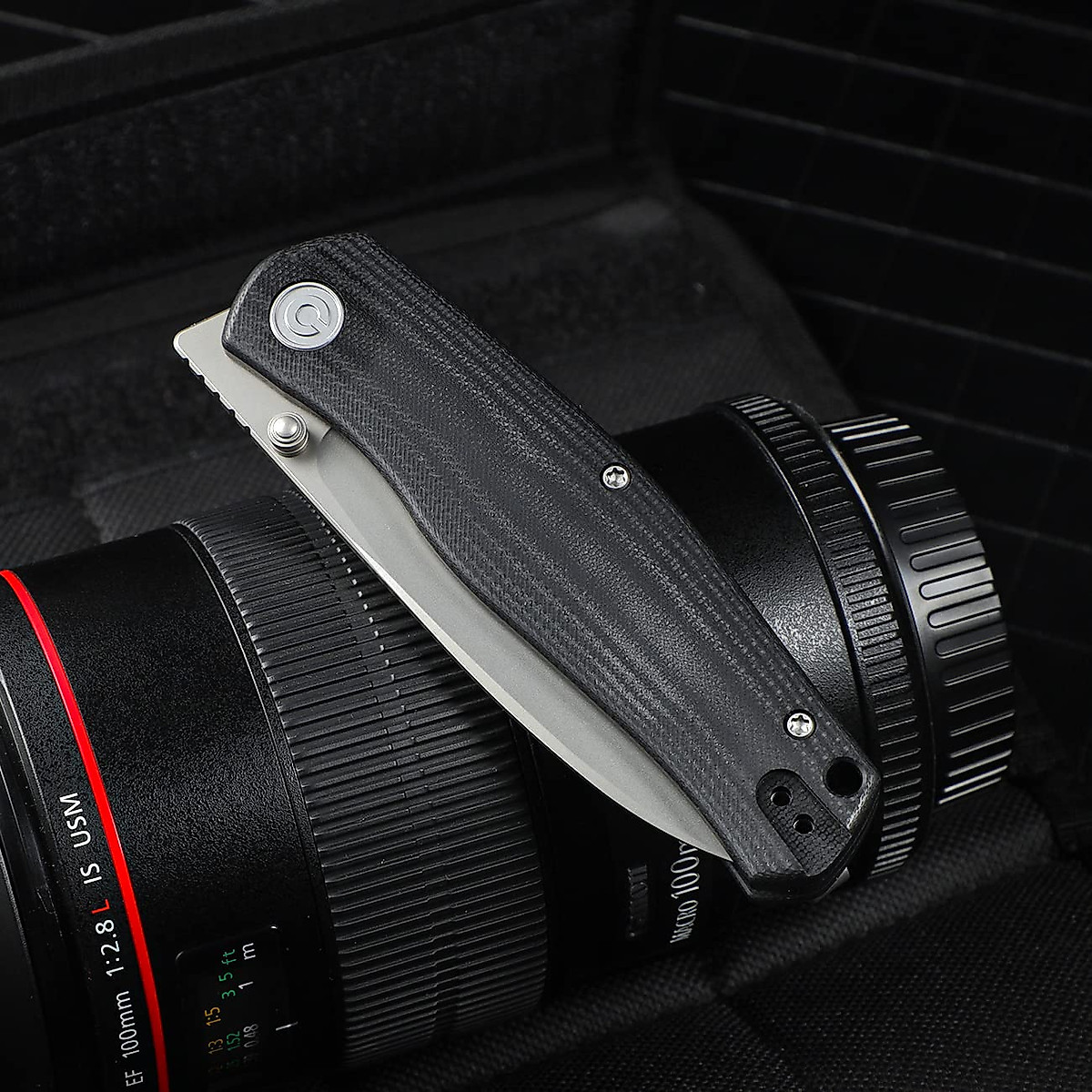 CIVIVI Sokoke Folding Knife, Ray Laconico Pocket Knife for EDC, 3.35" 14C28N Steel Blade G10 Handle Thumb Stud Opener Front Flipper Utility Knife C22007-1