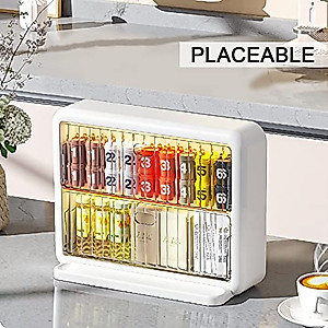 LELE LIFE K Cup Holder Organizer, 2 Tier Clear Acrylic Coffee Pod Holder Tea Bag Organizer, Space-Saving Slim Coffee Bar Organizer Coffee Station Organizer for Countertop or Wall