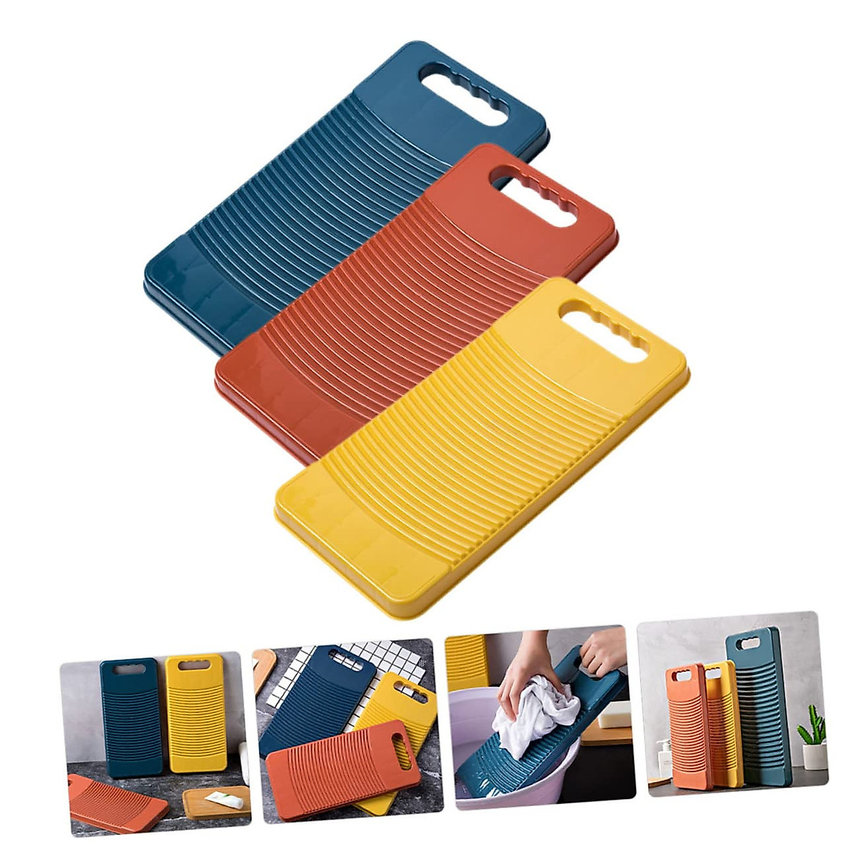 FONDOTIN 3pcs mini washboard Household Washing Board wash board small washboard for hand washing clothes small washing boards washing washboard plastic color contrast child coat board pp