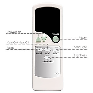 Replacement Remote Control for DlMPLEX Revillusion Electric Log Set Fireplace RLG20 DLG920 6909740259 RLG20BR RLG20BR RLG20FC RLG25 RLG25BR RLG25FC DLG920