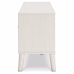 Signature Design by Ashley Aprilyn Contemporary Medium TV Stand up to 59" with 1 Drawer and 2 Shelves, White