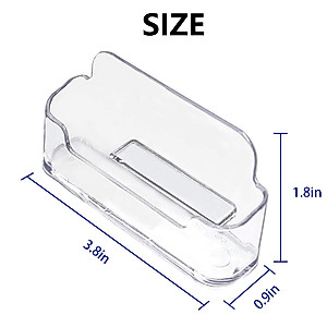 4 Pack Clear Plastic Business Card Holder,Acrylic Business Card Display for Desk Business Card Stand