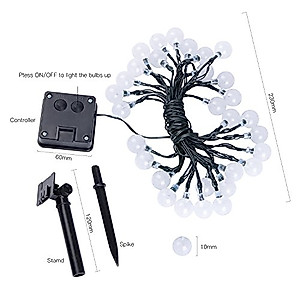 BAOANT Solar String Lights 36Ft 60 LED Crystal Ball Waterproof String Lights Solar Powered Fairy Lighting for Garden Home Patio Landscape Holiday Decorations(White)