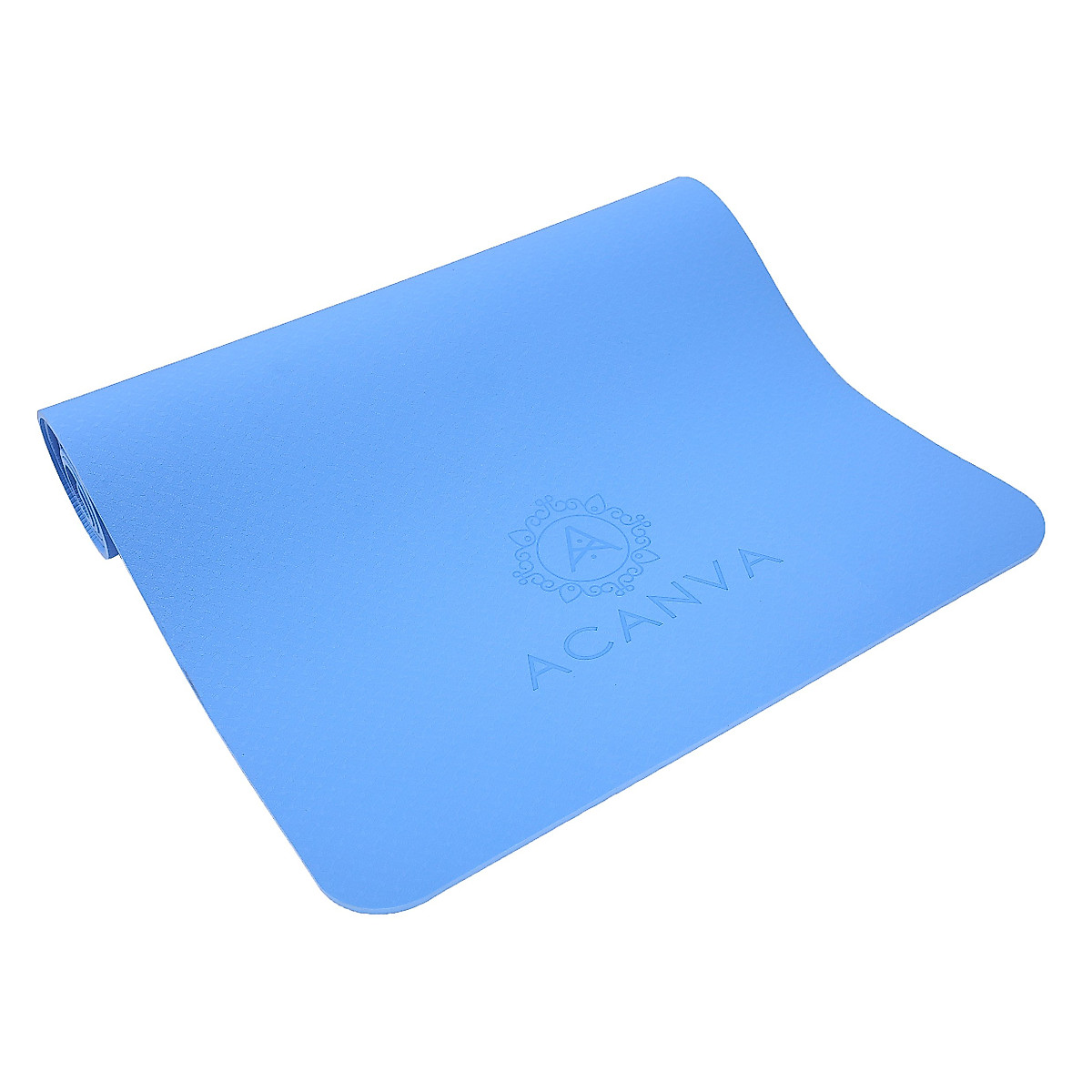 Acanva TPE Non-Slip Yoga Mat with Carrying Bag and Strap, Blue