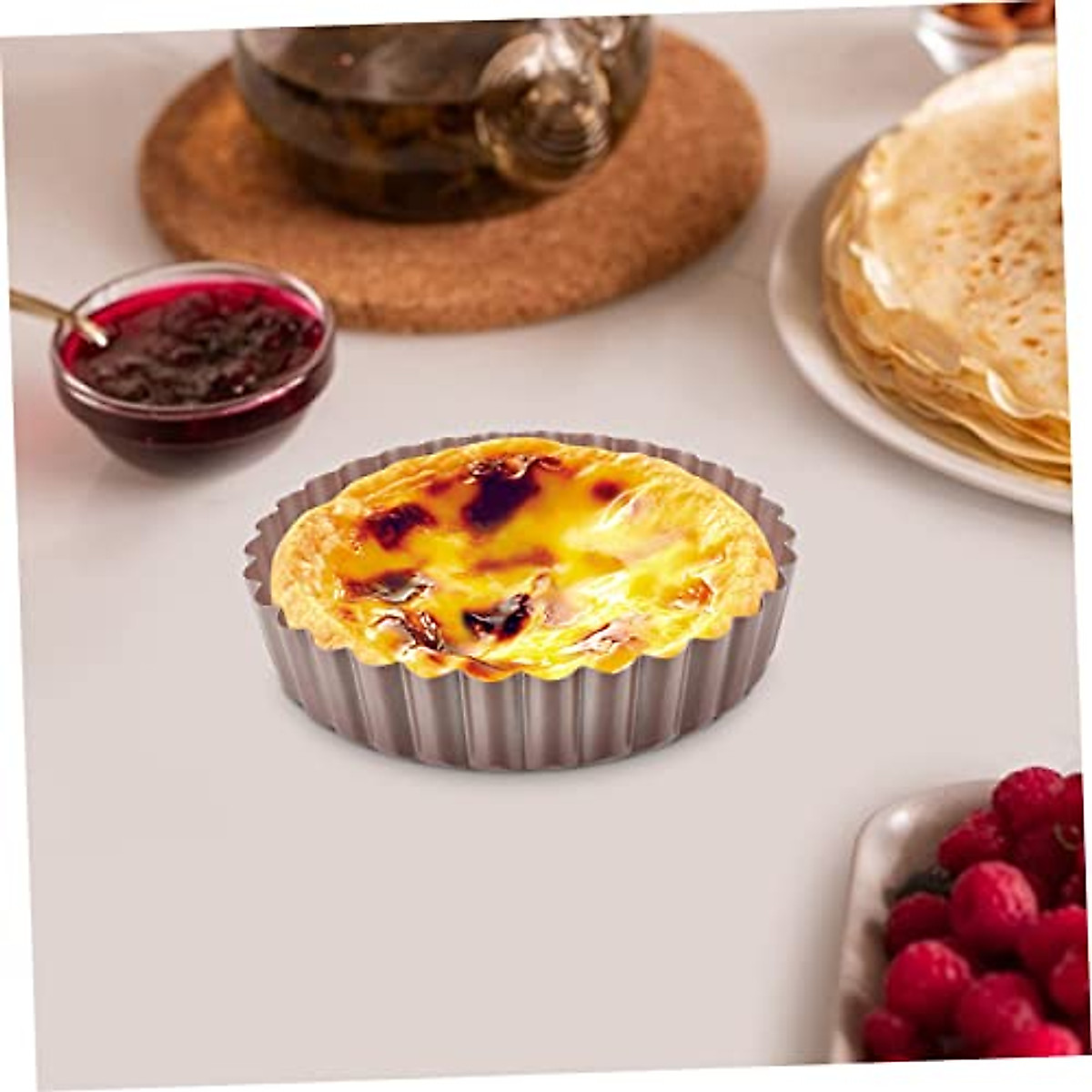 Operitacx Live Bottom Baking Tray Stainless Steel Bakeware Pizza Oven Accessories Round Cake Pan Mini Tart Shells Flat Bread Oven Tray Mini Pie Tins Baking Pizza Pan Reusable Pizza Pan Alloy