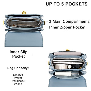 Scarleton Crossbody Bags for Women, Purses for Women, Satchel Shoulder Bag, Lightweight Gold Chain Crossbody Bag Purse, H210607 - Blue