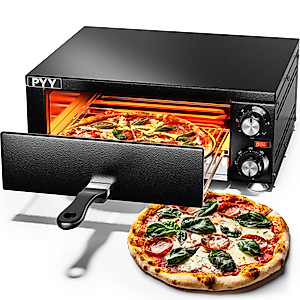 PYY Electric Pizza Oven Indoor Countertop Pizza Oven Commercial Pizza Maker Machine for Home with Timer Stainless Steel Pizza Cooker