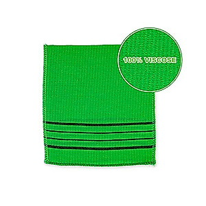 [Variety Pack] Korean Asian Exfoliating Washcloth - Scrubbing Cloth for Removing Dead Skin Callus, Cleaning Pores and Reducing Acne Breakout, Reusable (Green 4pcs + Red 4pcs)