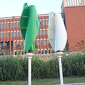 NINILADY 600W Vertical Wind Turbine Permanent Magnet Generator 3 Phase 12V 24V 48V Vertical Axis Coreless Wind Power (48V with Controller, Black)