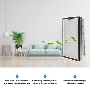 MA-112 Replacement Filter, Compatible with Medify MA 112 Air Purifier, 3 in 1 with Pre-filter, H13 True HEPA Filter and Activated Carbon for 99.9% Removal, 2 Pack