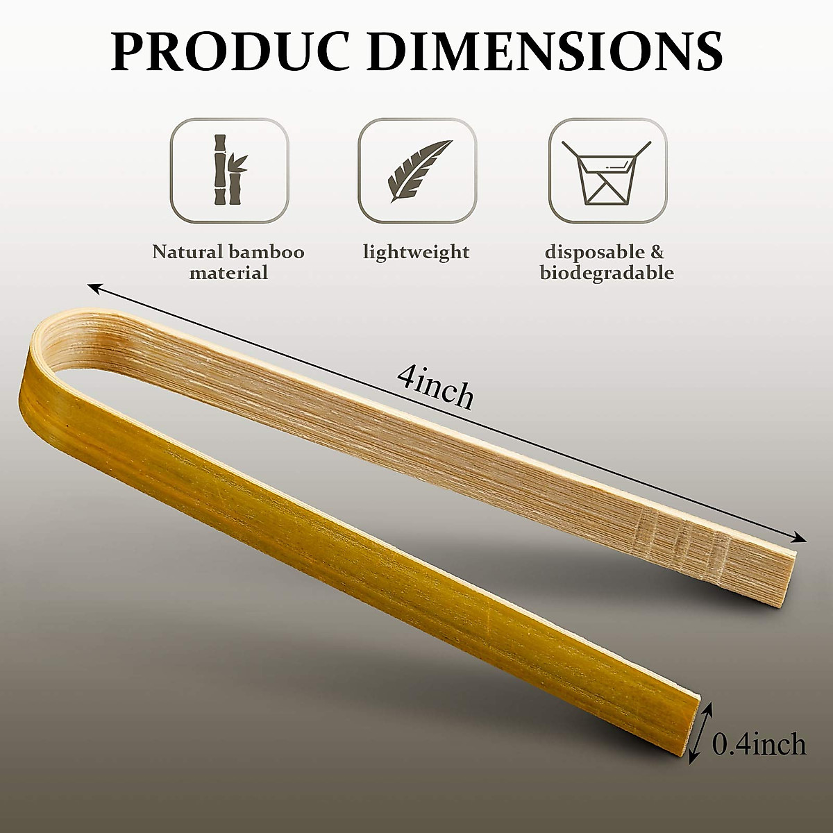 Mini Bamboo Tongs 4 Inch Long Toast Tongs Disposable Wooden Cooking Tongs Bamboo Cooking Utensils for Cooking Toast Bread Pickles Tea Supplies (90)