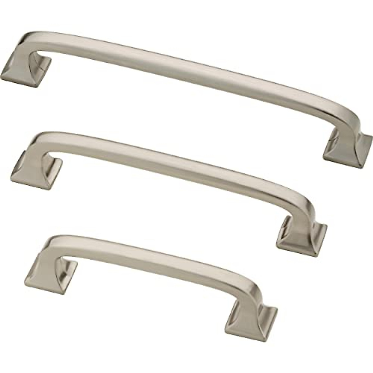Franklin Brass Lombard (10-Pack) Cabinet Handles 3' Hole Center Satin Nickel Kitchen Drawer Pulls Dresser, Furniture Hardware P29521K-SN-B