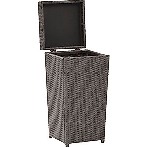 Crosley Furniture Palm Harbor Outdoor Wicker Trash Bin - Grey