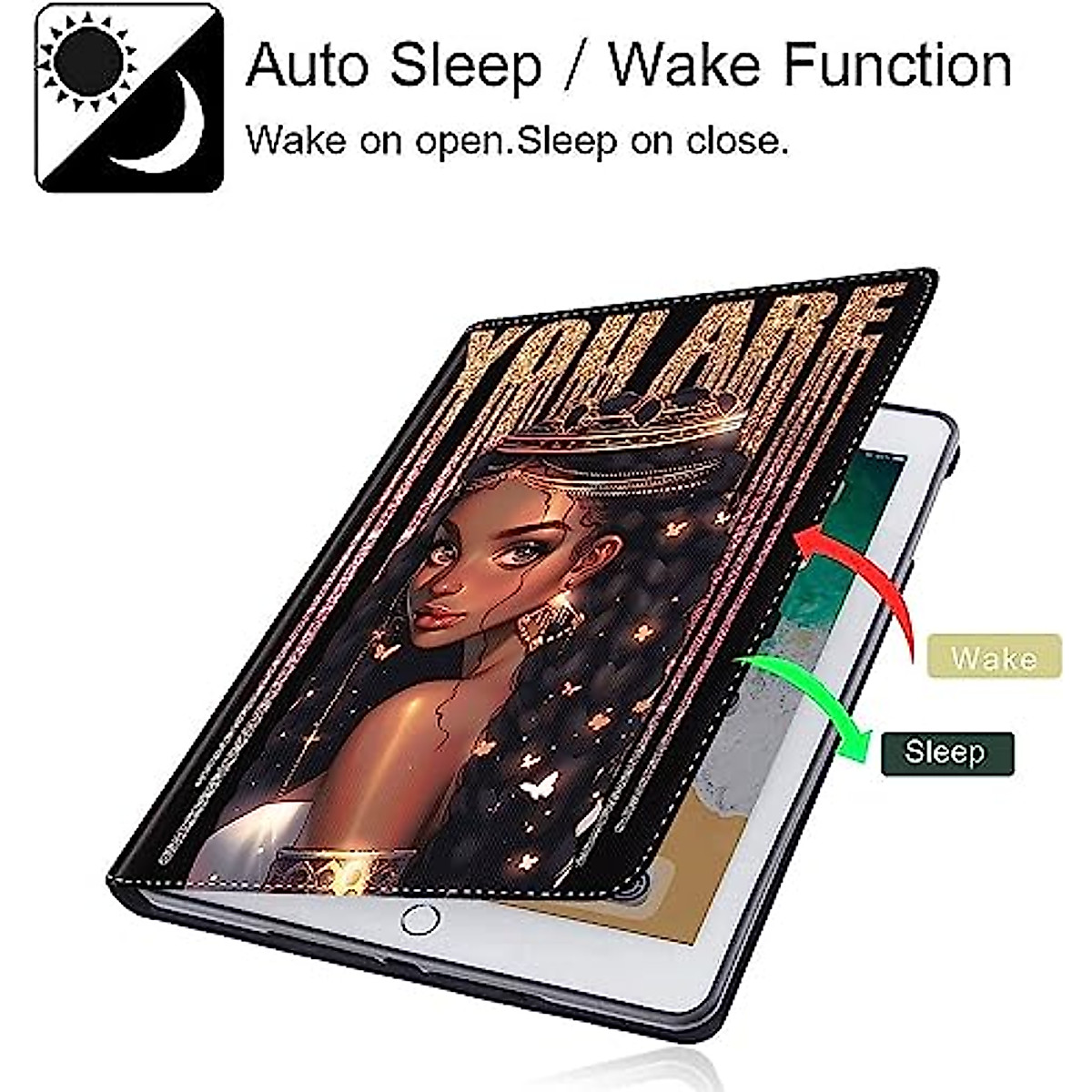 Case for Samsung Galaxy Tab S8 2022/Tab S7 2020 11 Inch (SM-X700/X706/T870/T875/T878),Multi-Angle Stand Smart Protective Cover with Auto Sleep/Wake,African American Girl Inspirational Quotes