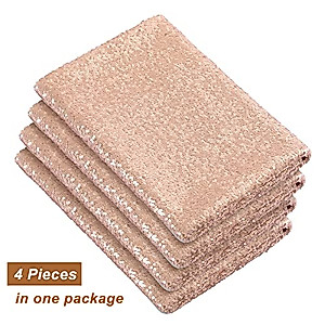 Rose Gold Glitter Sequin Backdrop Curtains 4 Pieces 2ftx8ft Dessert Backdrop Wedding Party Decor Glitter Photography Background