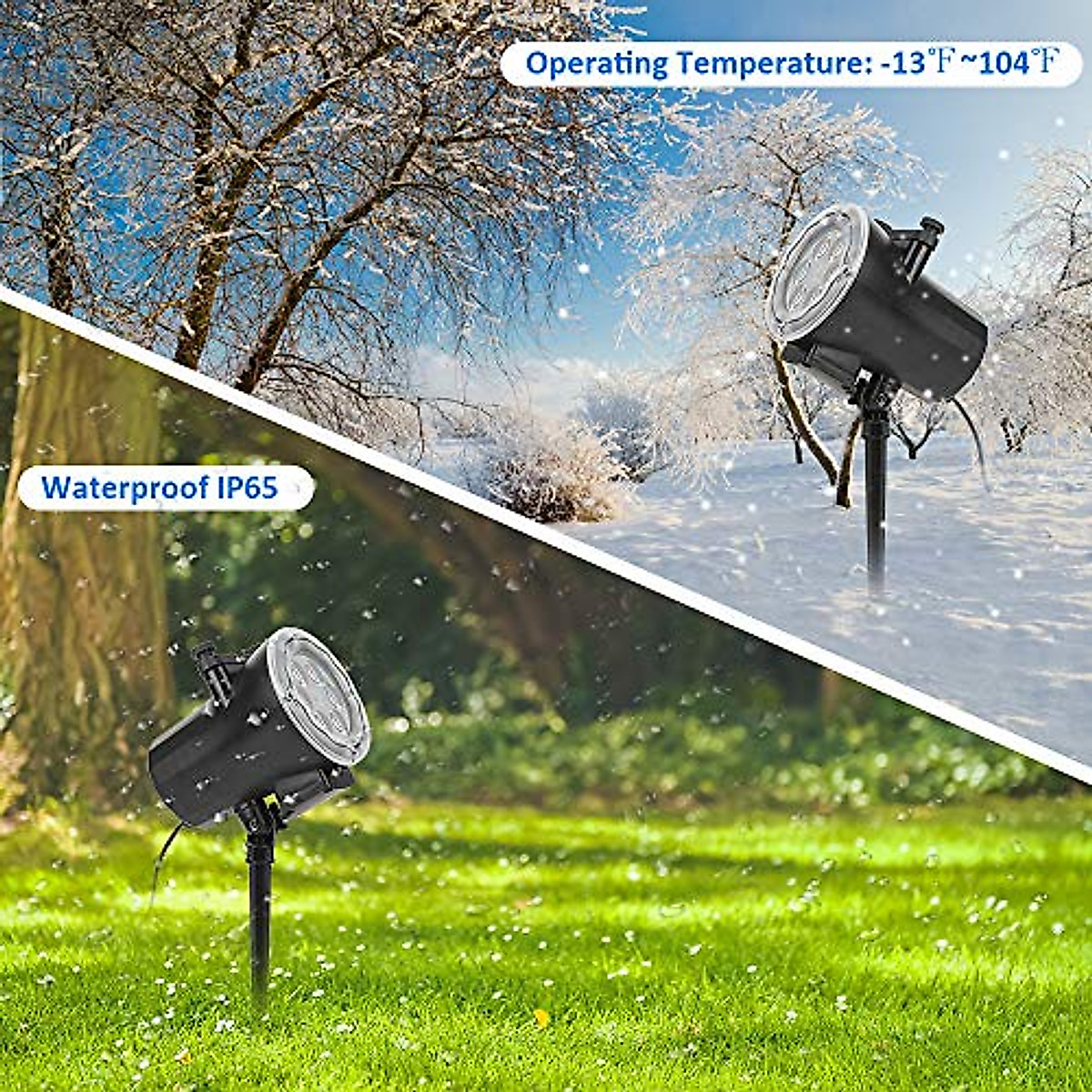 Elec3 Christmas Holiday Led Projection Light 12W, 16 Slides Projector Light Waterproof with RF Romote Used for Home Party Holidays Halloween Decoration