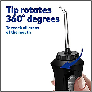 Waterpik Cordless Pearl Water Flosser Rechargeable Portable Water Flosser for Teeth, Gums, Braces Care and Travel with 4 Flossing Tips, ADA Accepted, WF-13 Black