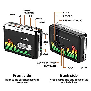Cassette to MP3 Converter, BlumWay Portable Cassette Recorder Player, Audio Music Cassette Tape to Digital Converter Player with Earphone, No Need Computer