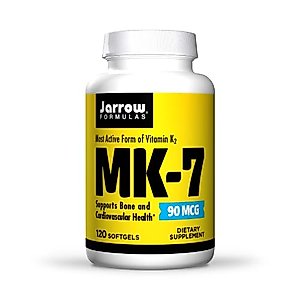 Jarrow Formulas MK-7 Softgel 90 mcg - Superior Vitamin K Product for Building Strong Bones - Dietary Supplement Supports Heart & Cardiovascular Health - 120 Servings (PACKAGING MAY VARY)