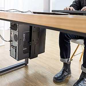 CPU Holder Under Desk Mount - Adjustable Wall PC Mount with 360° Swivel, Heavy Duty Computer Tower Holder Holds up to 22lbs by HUANUO