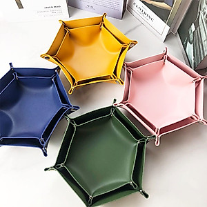 KOCOME Hexagon Dice Tray, Portable Folding Dice Rolling Tray for DND D&D Dice Game Dice,Quiets Rolling Metal Dice Tray Stronger Snaps