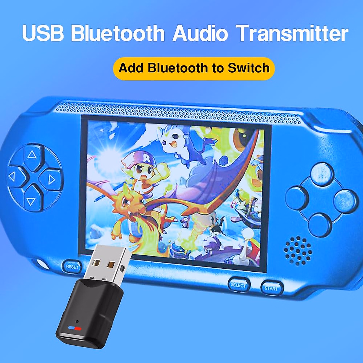 GMCELL Bluetooth Transmitter Wireless USB Dongle: Audio Adapter for PS4 PS5 Switch Controller Smart TV, BT90