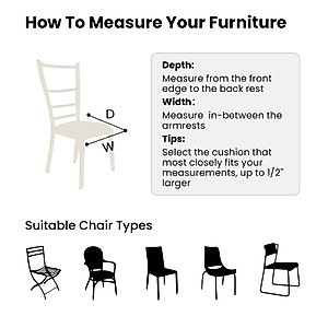 Stricklandhome Outdoor Chair Cushions Set of 2 for Patio Furniture, Square Corner Patio Chair Cushions with Ties, Outdoor Chair Cushions for Dinning Chairs,19" X 19" X 3", Beige