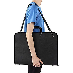 Perezy Art Portfolio Case with Zipper,Artist Carrying Case Poster Board,Tote Bag for Art Storage Folder, Black