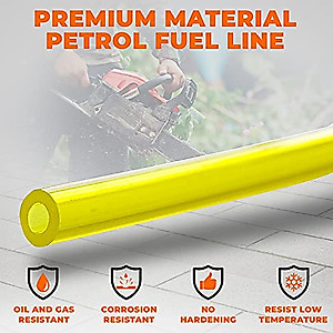 4 Sizes Petrol Fuel Gas Line Pipe Hose Tubing For String Trimmer Chainsaw Blower Lawn Mower and other Power Tools For 2 Cycle Engine for Poulan, Craftman (Yellow 4PC)