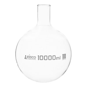 EISCO Florence Boiling Flask, 10,000ml - Borosilicate Glass - Round Bottom, Narrow Neck