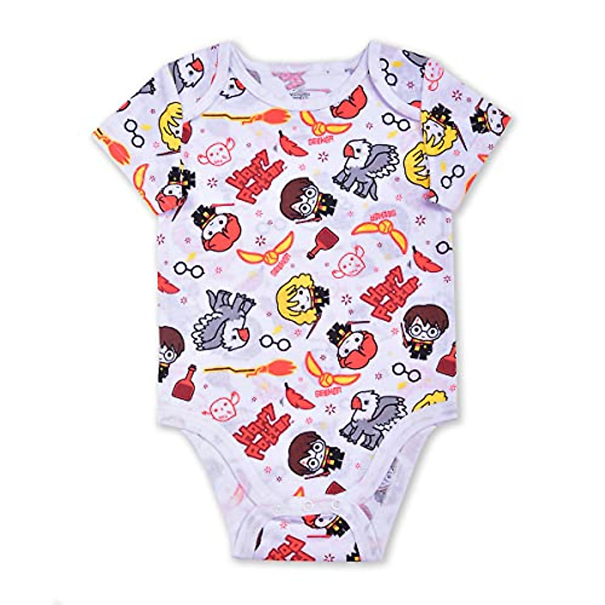 WARNER BROS’ Harry Potter 3 Pack Short Sleeve Creeper Bundle for Boys, Baby’s Bodysuit Set, Size 6M