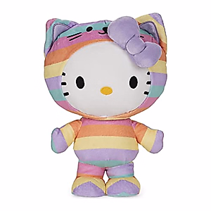 GUND Sanrio Hello Kitty Rainbow Outfit Plush, Premium Stuffed Animal for Ages 1 and Up, 9.5”, Rainbow