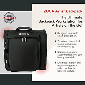 Zuca Artist Backpack With Two Vinyl-Lined Utility Pouches, Black
