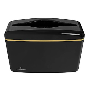 Countertop Multifold Hand Paper Towel Dispenser by Oasis Creations, Single Sheet Dispensing – Glossy Black