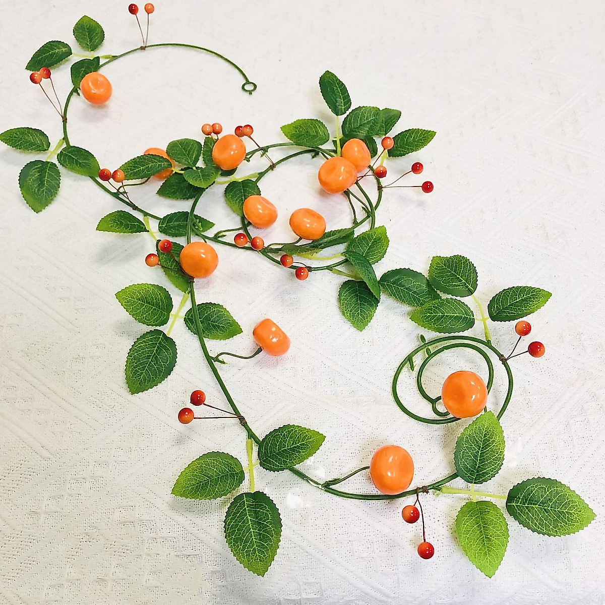 Artificial Fruit Tangerine Oranges Hanging Vines Plant Garland Artificial Berries Kumquat Wreath for Home Garden Wedding Party Decor (Tangerine Vine, 4 Pack)