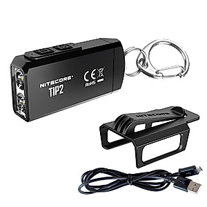 Nitecore TIP 2 (TIP2) Keychain Flashlight, 720 Lumen LED High Lumen USB Rechargeable for EDC Pocket with LumenTac Charging Cable